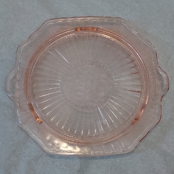 Dining | Vintage Pink Depression Glass Cake Plate | Poshmark